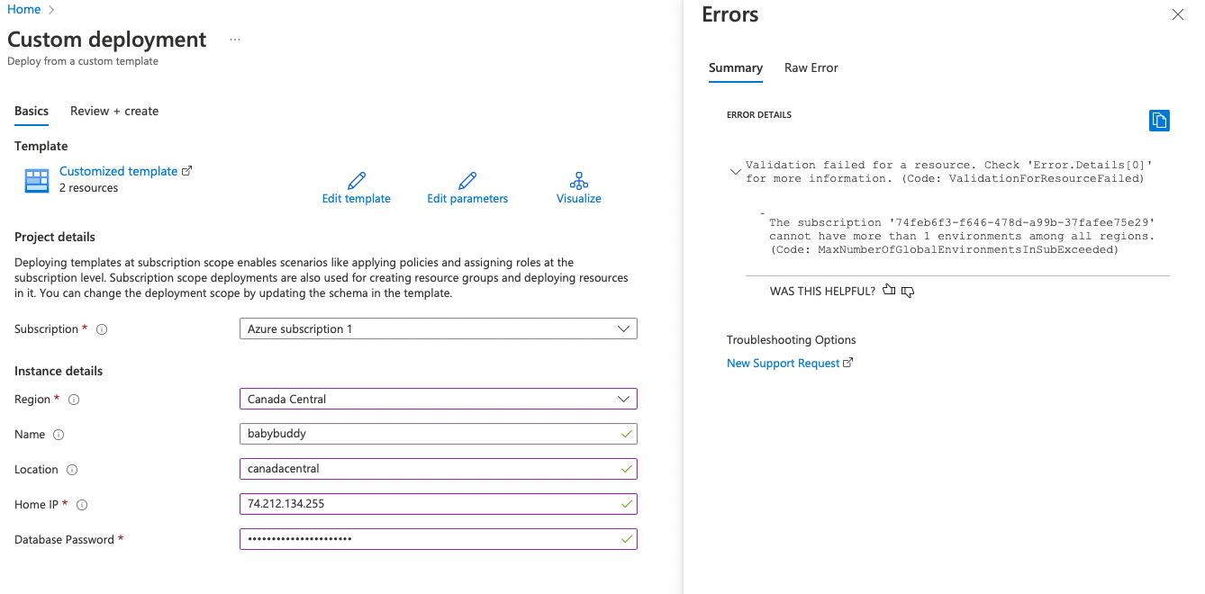 Getting Maxnumberofglobalenvironmentsinsubexceeded For Making Second Aca In Free Tier · Issue