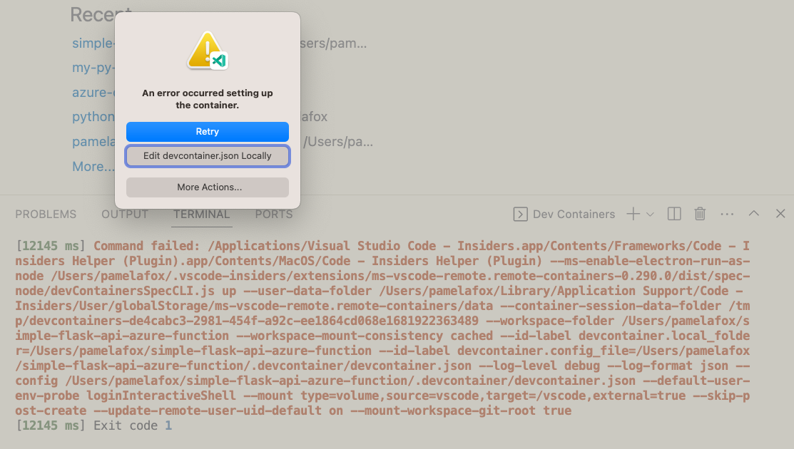 Present A Better Error When Theres No Space Left On Device During Dev Container Startup