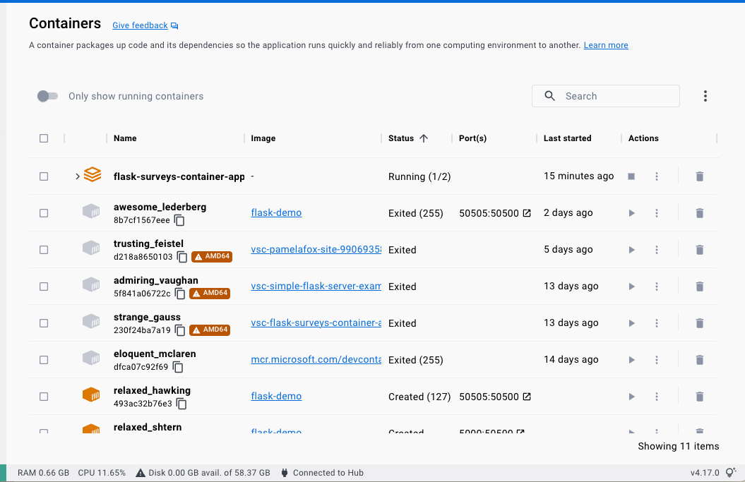 Present a better error when there's no space left on device (during Dev Container startup ...