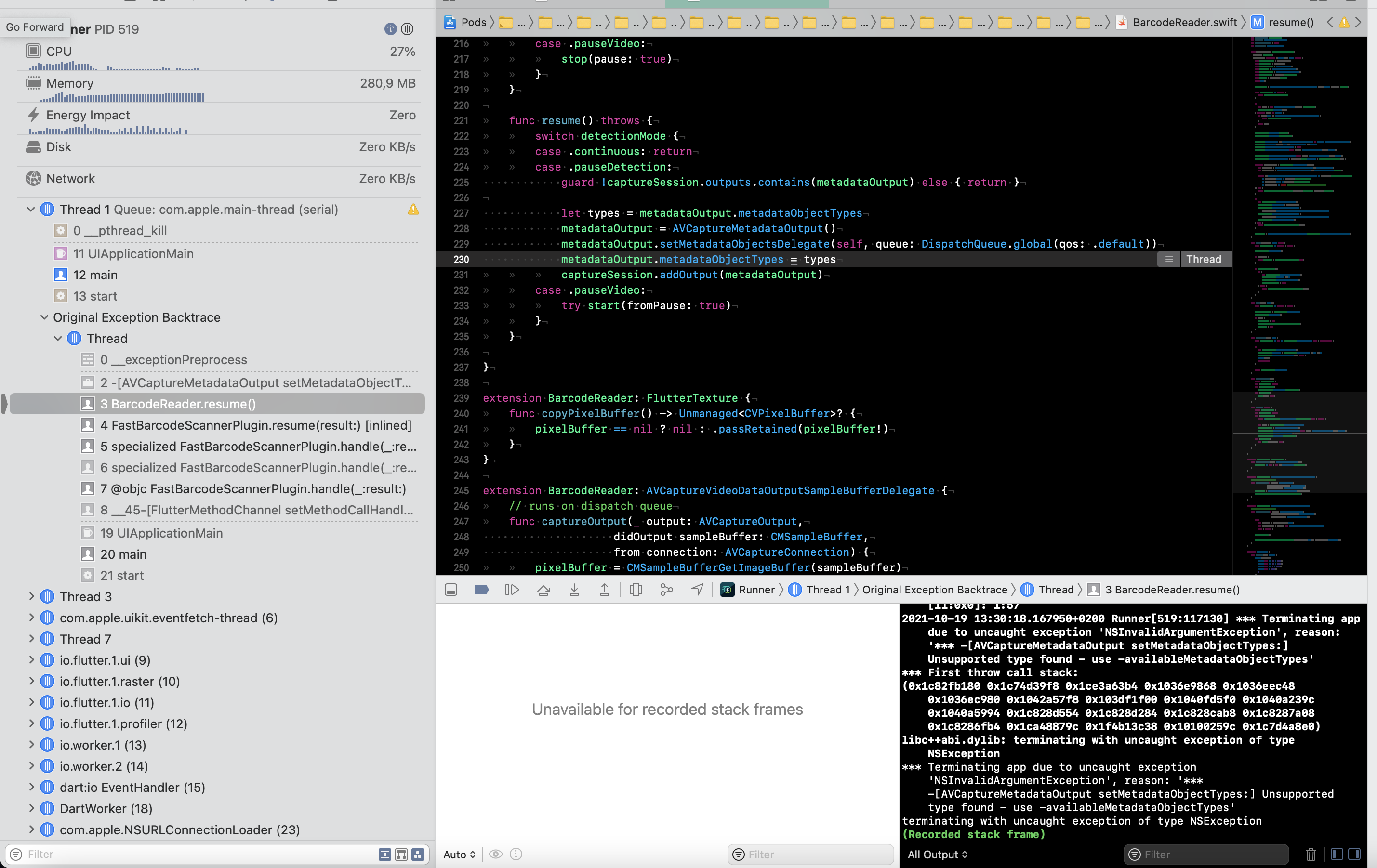 iOS crash · Issue #44 · jhoogstraat/fast_barcode_scanner · GitHub