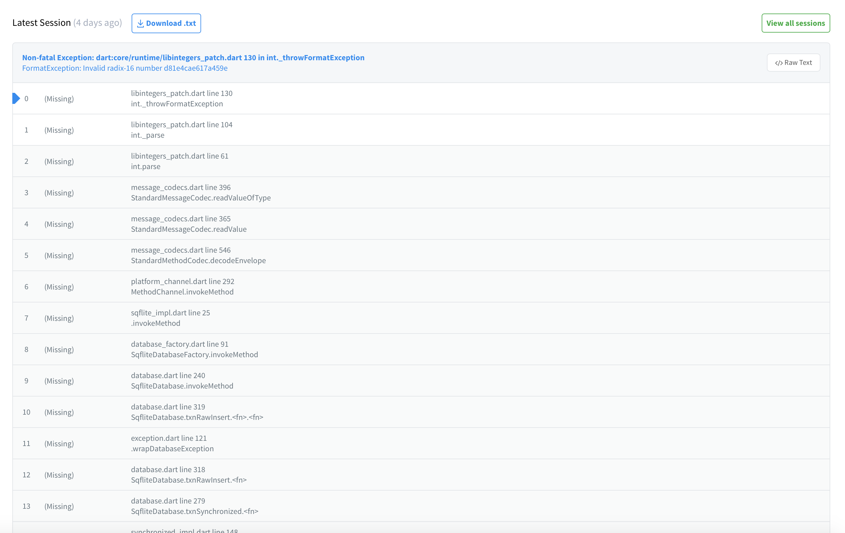 IOS stacktrace is in multiple logs · Issue #47 · kiwi-bop/flutter_crashlytics · GitHub