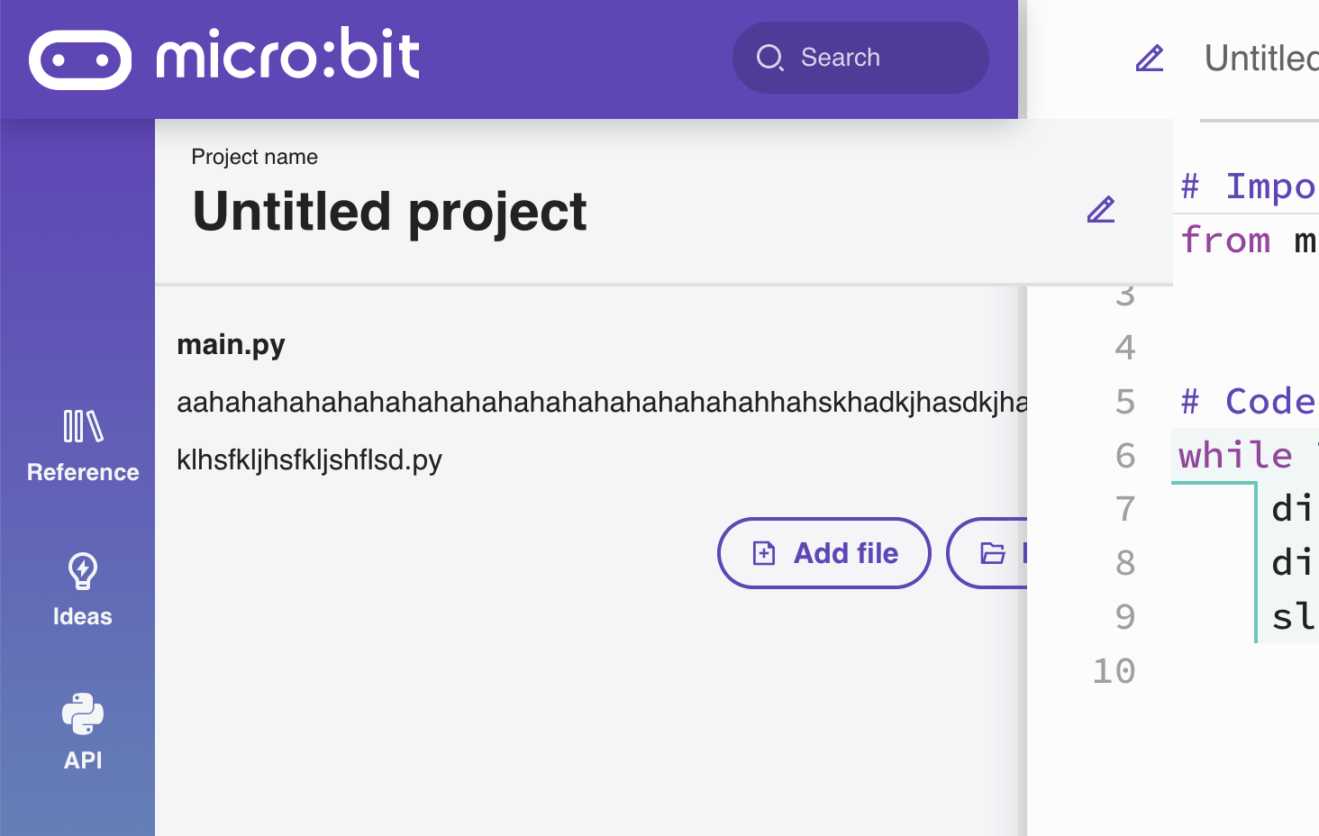 Long File Names Break The Projects Layout · Issue 764 · Microbit Foundation Python Editor V3