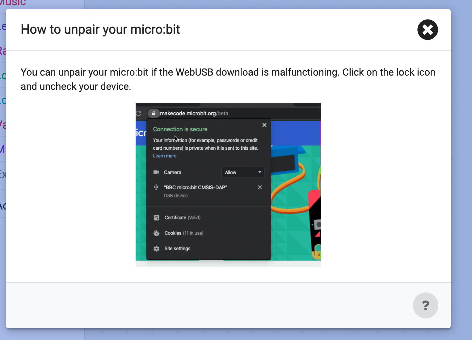 Chrome lock icon (for unpairing micro:bit) will change in September · Issue #5109 · microsoft ...