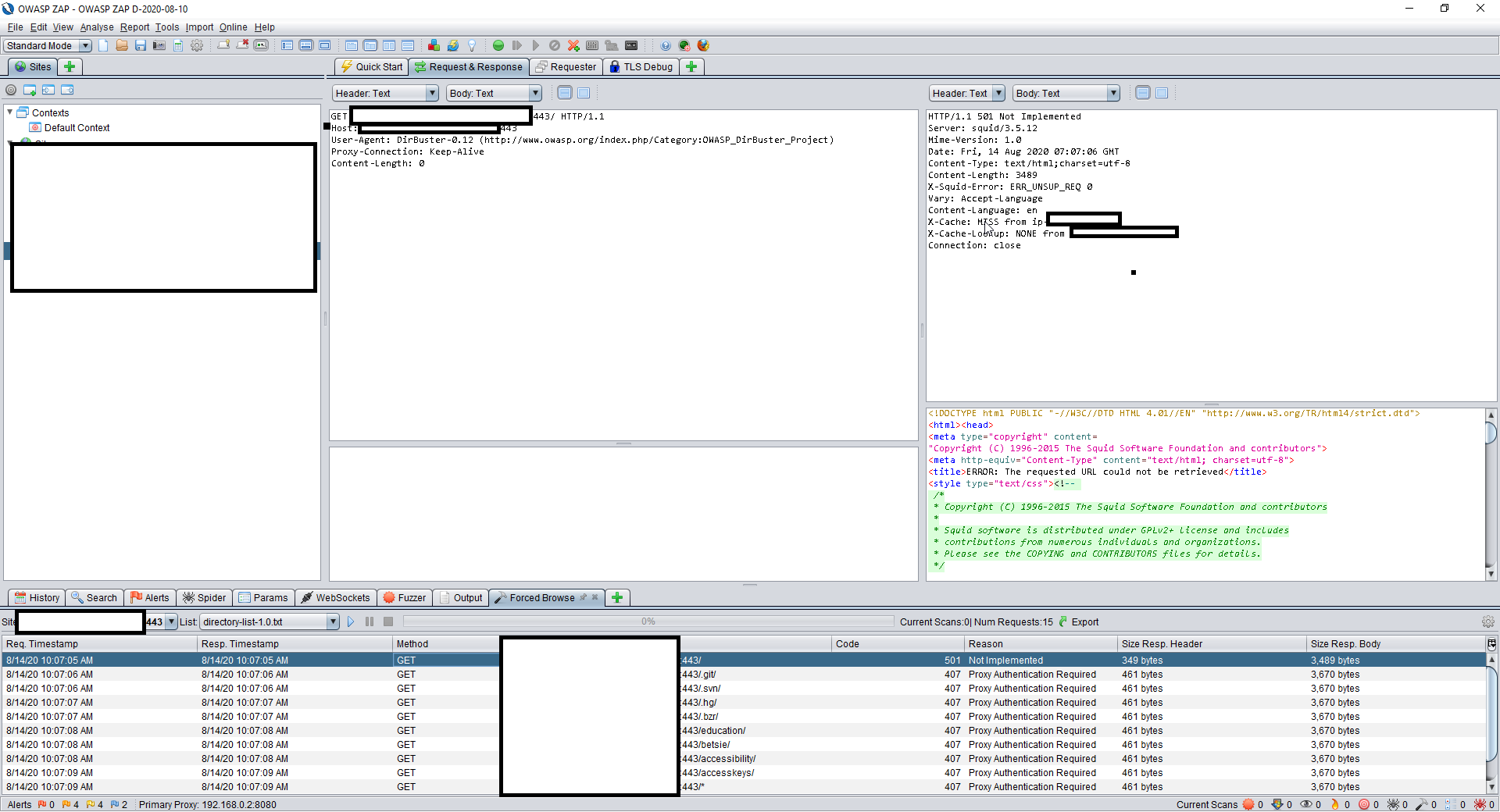 Outgoing Proxy Usage With Credentials Is Broken In Force Browse Site Causing 501 And 407