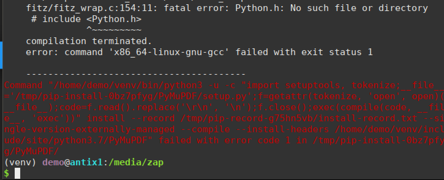 Installation fails on Linux · Issue #1031 · pymupdf/PyMuPDF · GitHub