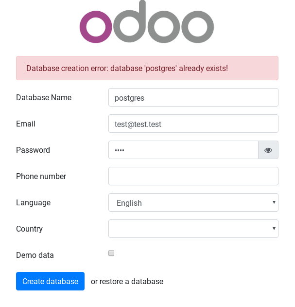 Database Creation Error Database postgres Already Exists Docker 