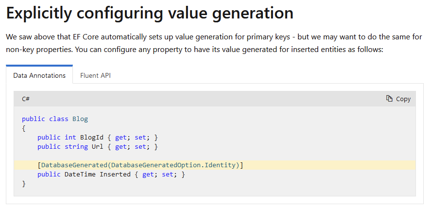 DatabaseGeneratedOption.Identity not working on Guid property · Issue ...