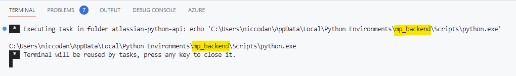 Configpythondefaultinterpreterpath In Tasksjson Returns Same