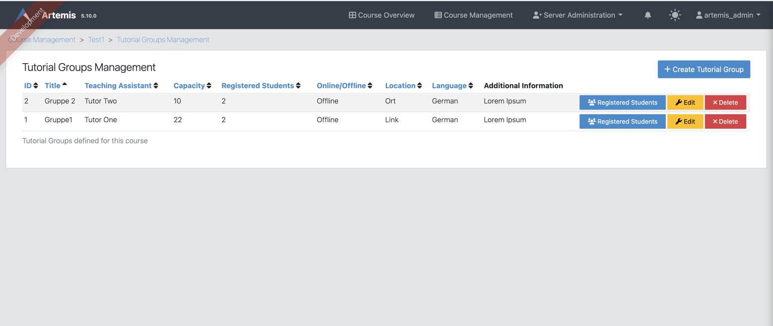 `Tutorial groups`: Allow instructors to create tutorial groups by stefanwaldhauser · Pull ...