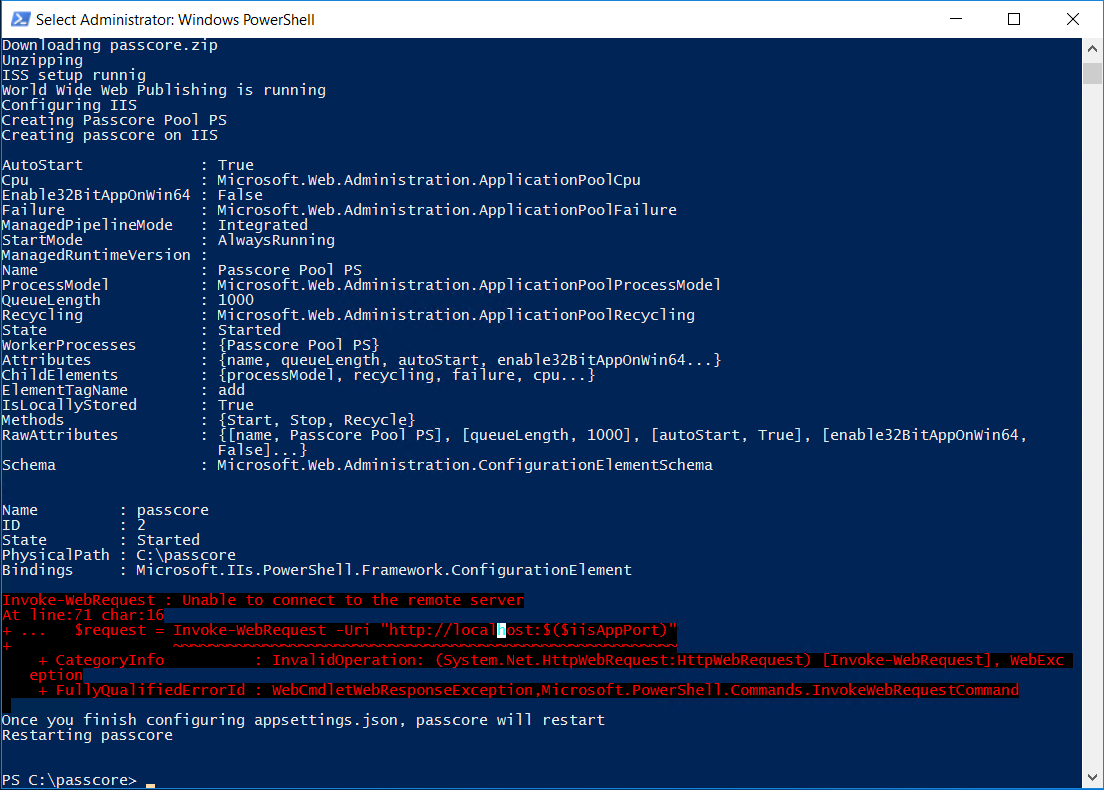 Installation Error · Issue 231 · Unosquare Passcore · Github