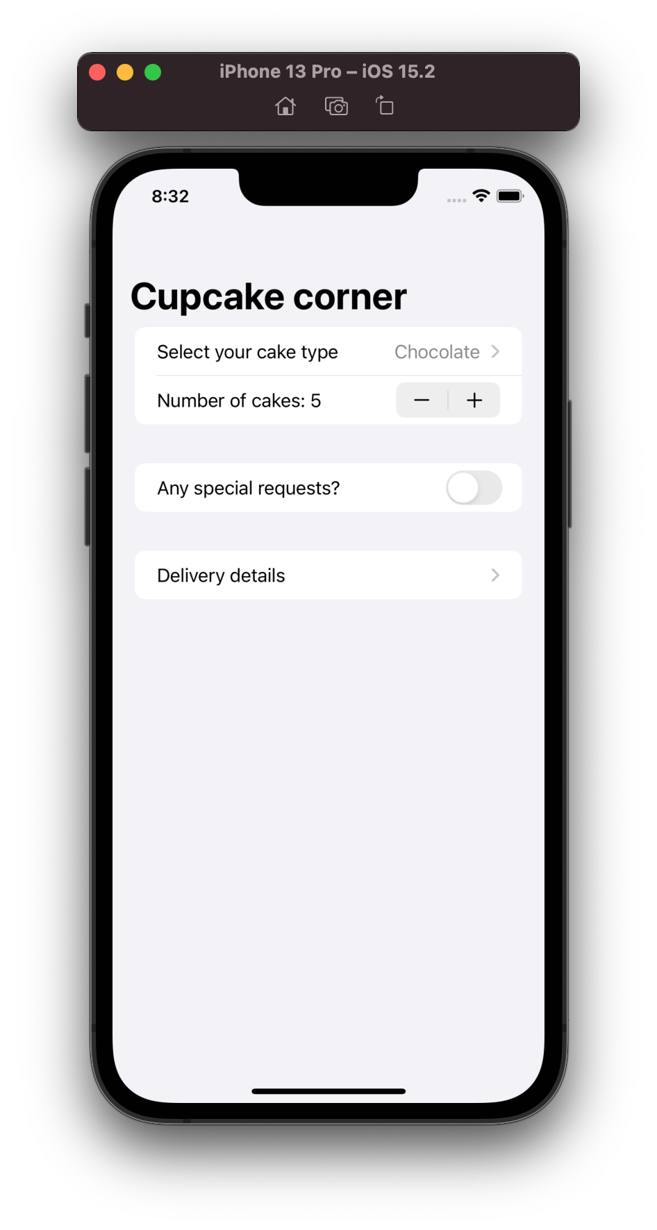 GitHub - mleers/CupcakeCorner: iOS cupcake ordering app that mimics a real transaction by ...