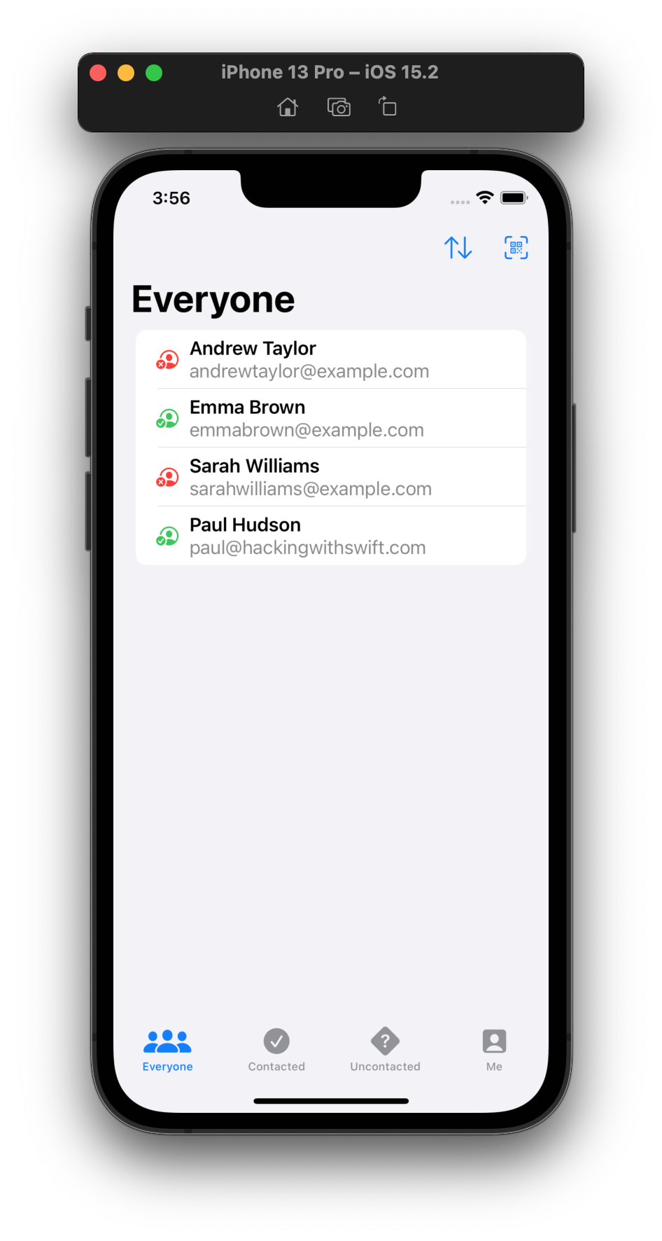 GitHub - mleers/HotProspects: iOS app that allows a user to create a log of people they met or ...