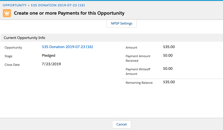 Payment Scheduler: CRUC causes Non-System Admin to see NPSP Settings Button at Top of Page ...
