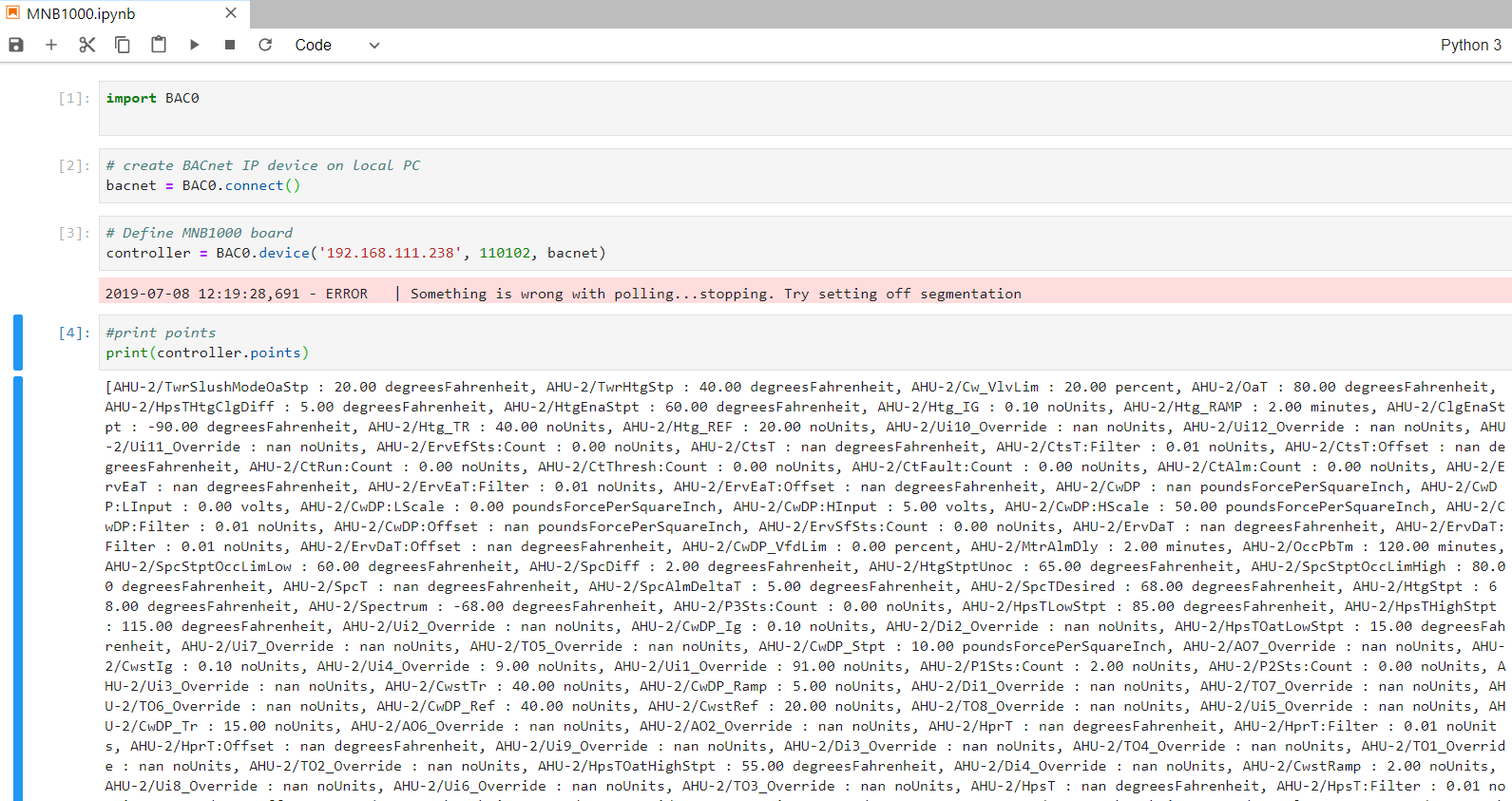 Unable to run BAC0 · Issue #137 · ChristianTremblay/BAC0 · GitHub