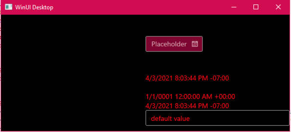 Several problems with Binding, x:Bind, and date/time controls, affecting both UWP and WinUI 3 ...