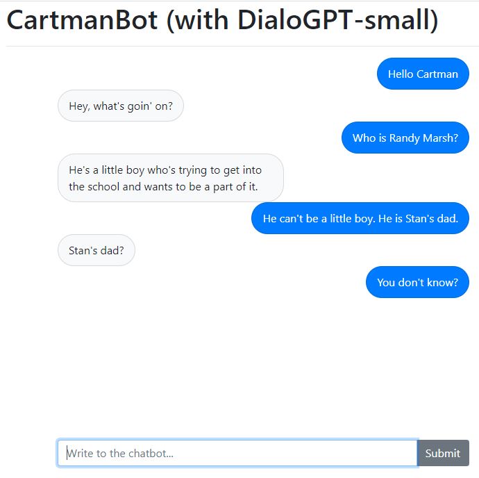 GitHub - kyawsawhtoon/Project-CartmanBot: The goal of this project is to develop a chatbot that ...