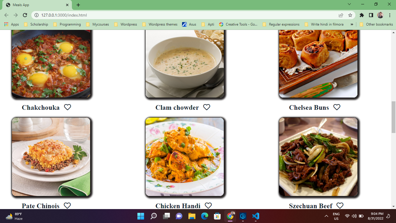 Github Mayur121meals App A Simple Meals App Using Html Css And Javascript