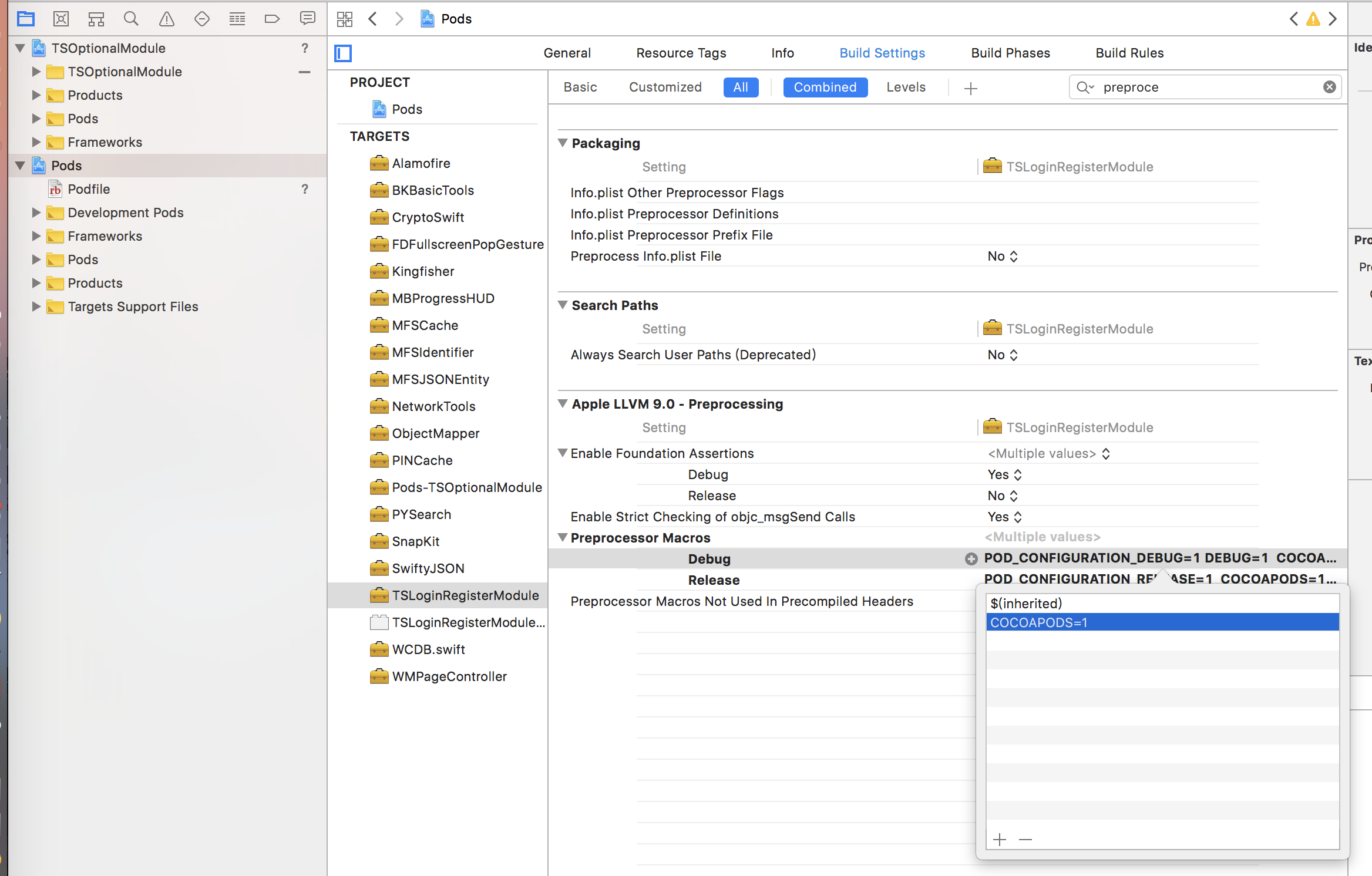 Use cocoapods to create data persistence module and reference WCDB.swfit (by cocoapods), and in ...