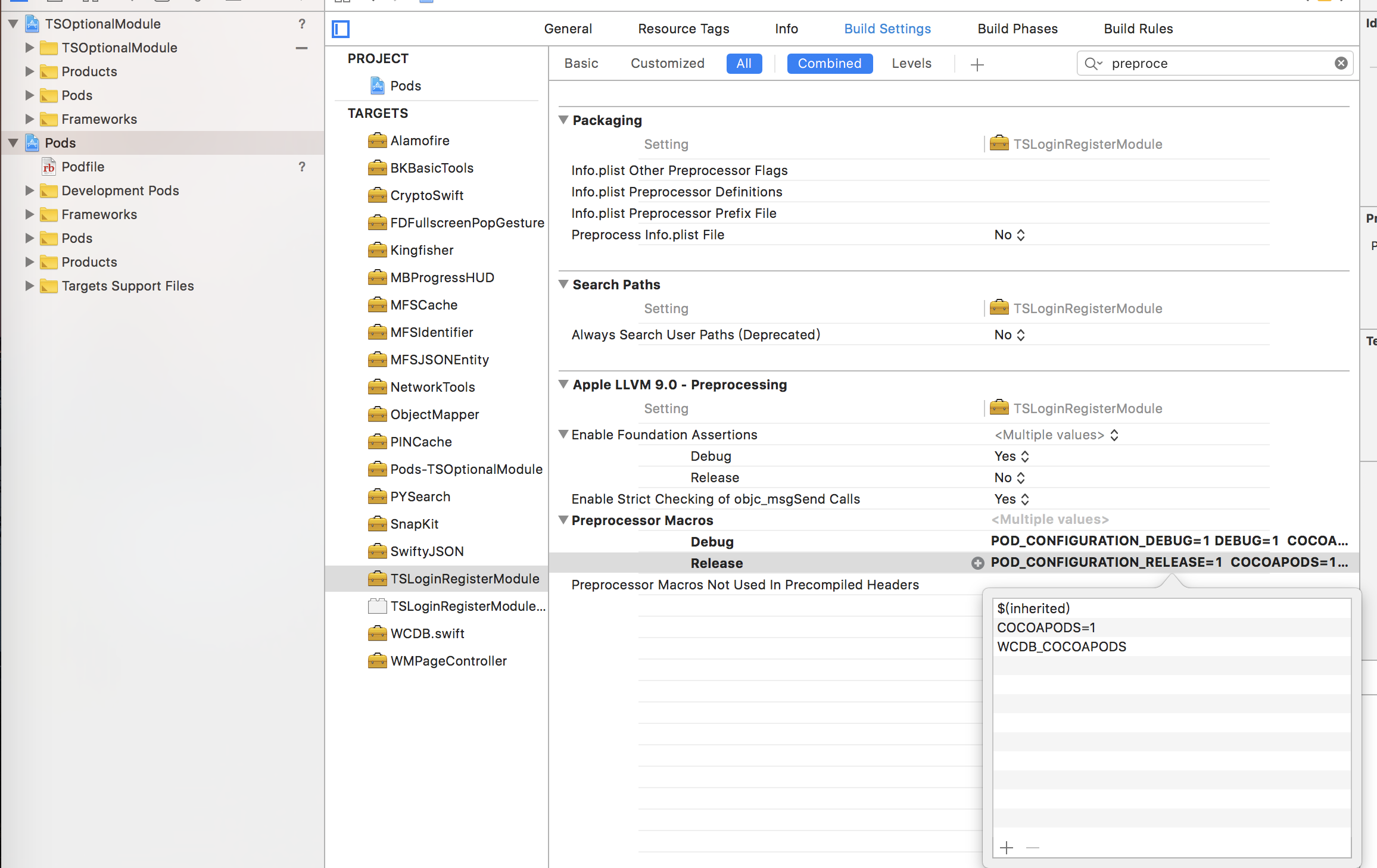 Use cocoapods to create data persistence module and reference WCDB.swfit (by cocoapods), and in ...