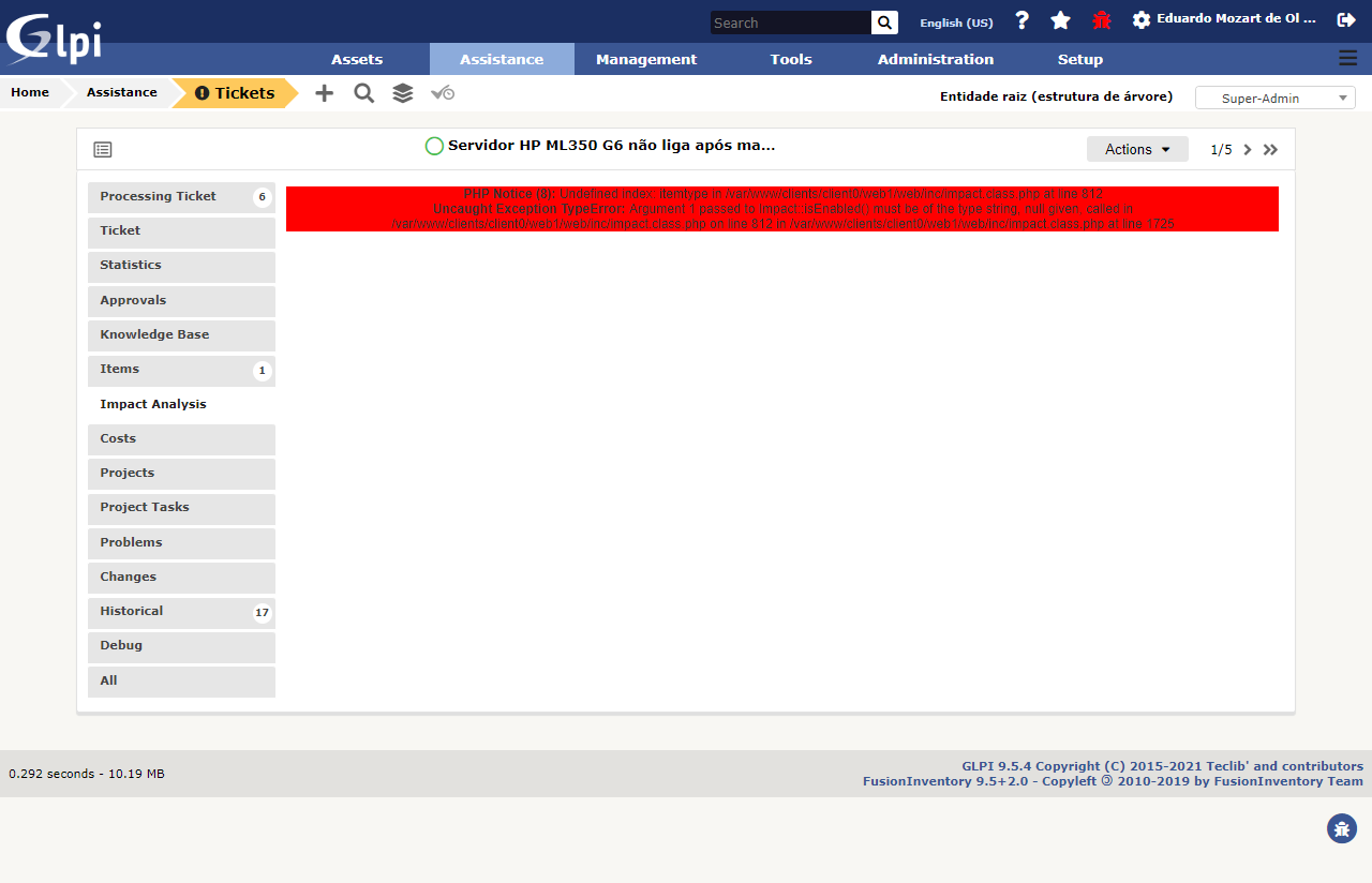 Error when clicking into "Impact Analysis" tab from tickets, problems and changes · Issue #8837 ...