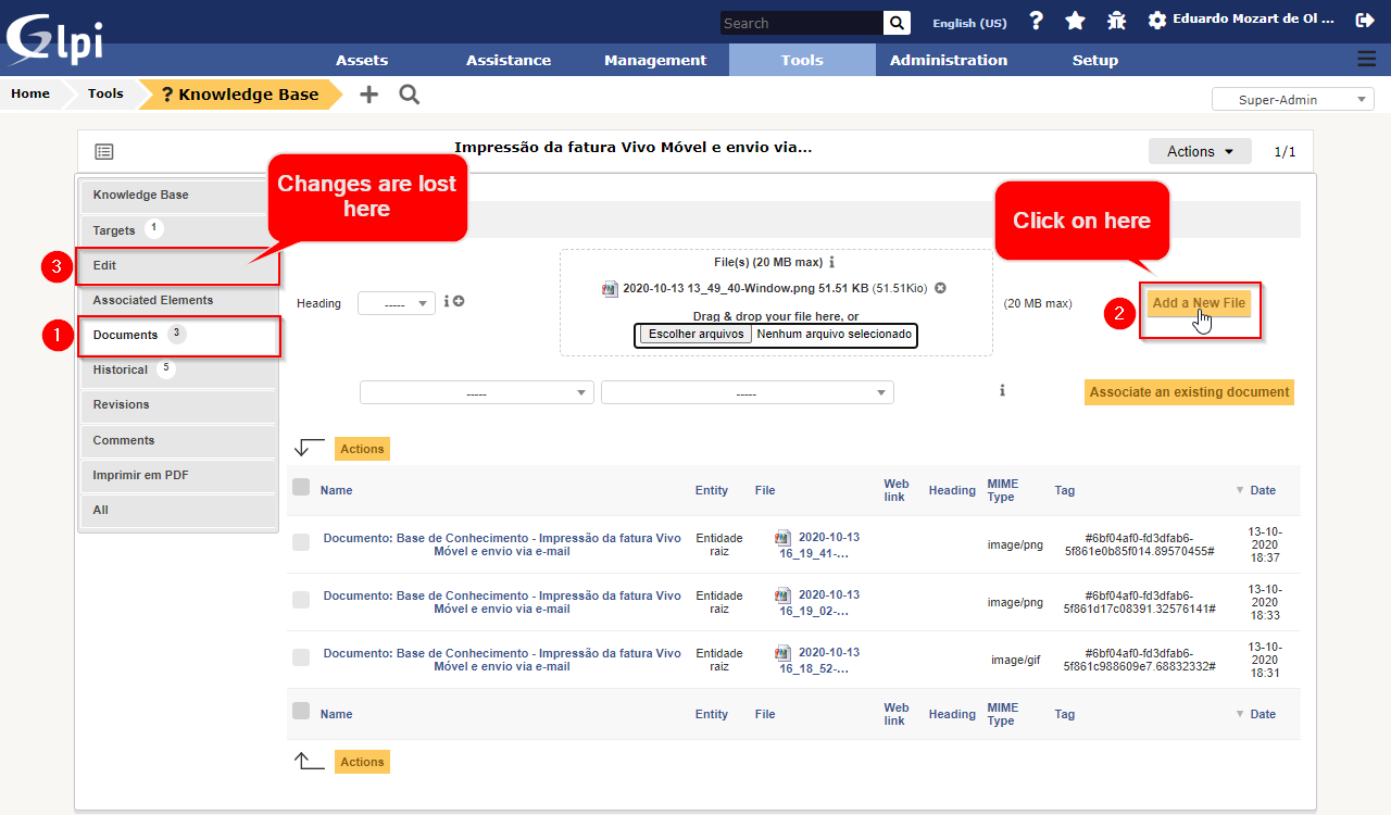 Uploading a document into a KB article lost all changes into Edit section · Issue #8105 · glpi ...