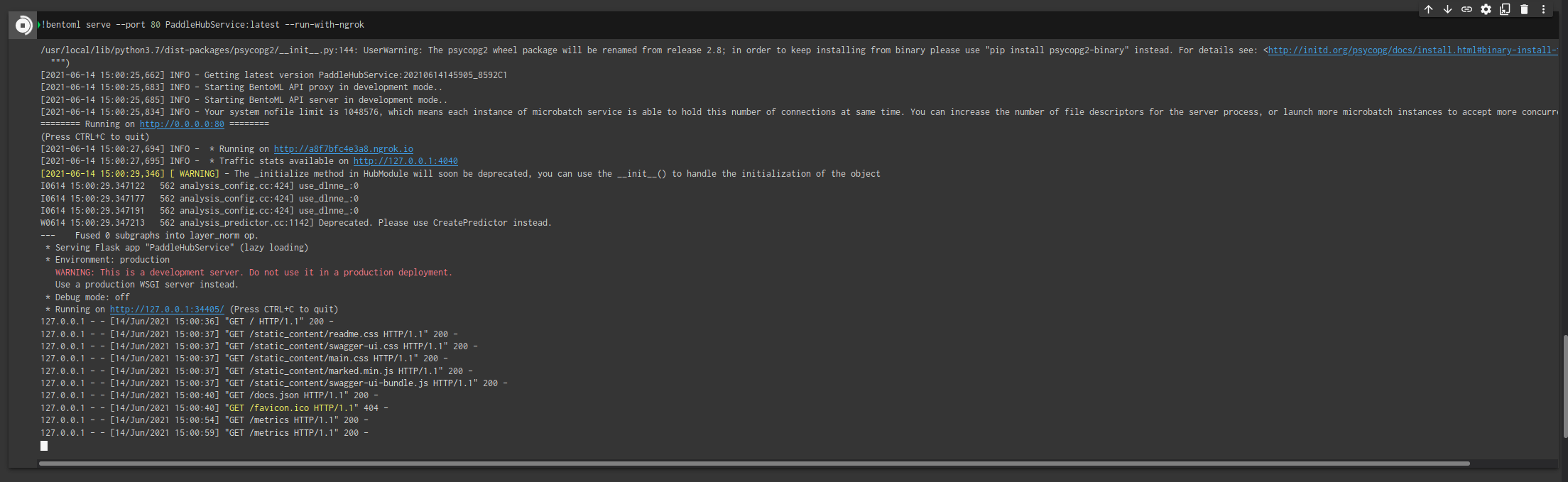 Ngrok tunnel connection failed for bentoml serve --run-with-ngrok · Issue #1571 · bentoml ...