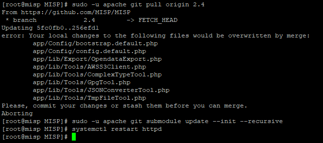 Problem with MISP update · Issue #6215 · MISP/MISP · GitHub