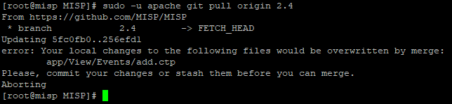 Problem with MISP update · Issue #6215 · MISP/MISP · GitHub