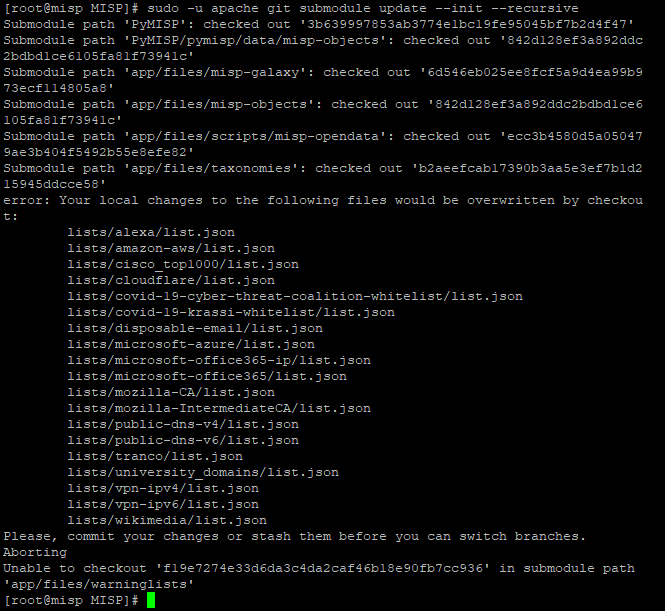 Problem with MISP update · Issue #6215 · MISP/MISP · GitHub