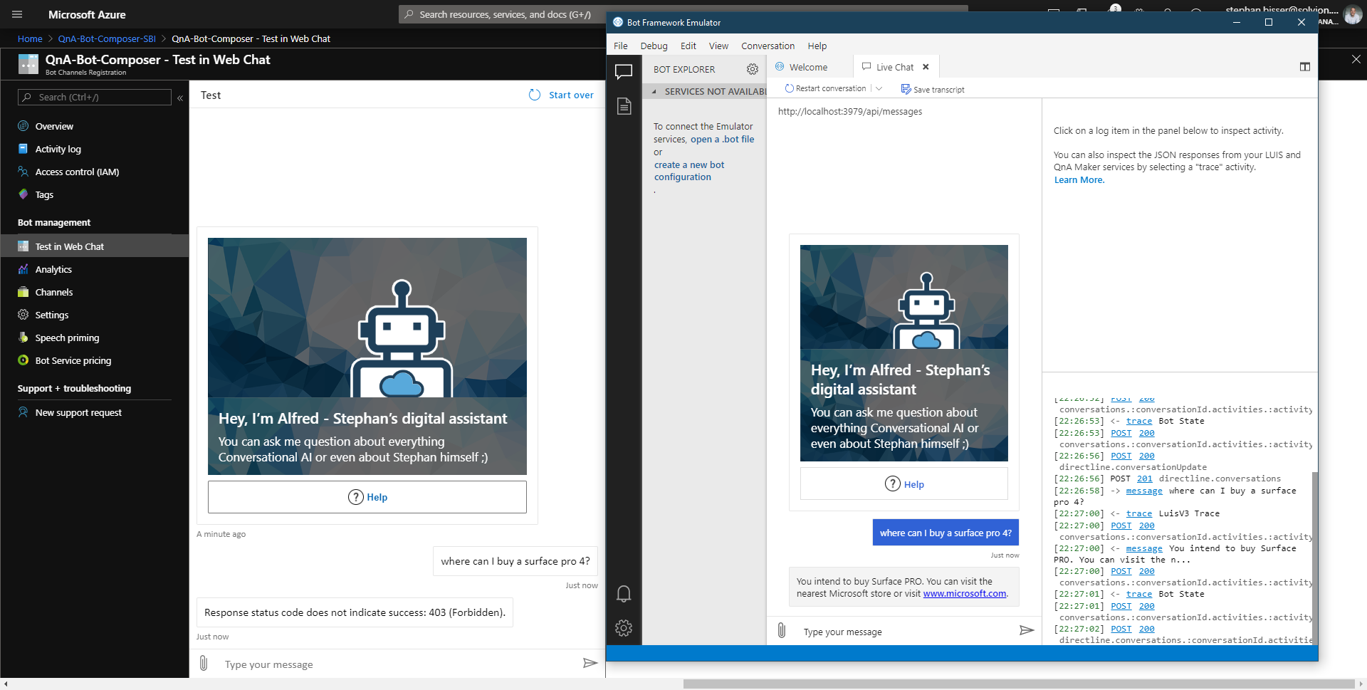 Response status code does not indicate success: 403 (Forbidden) after Azure deploym,e · Issue ...