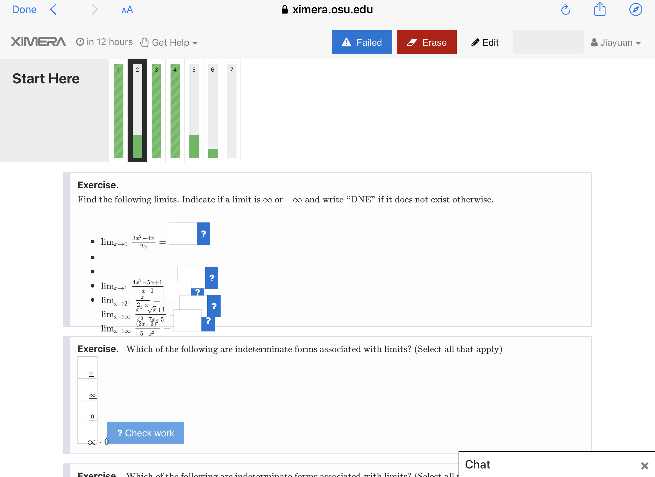 page will refresh if "?", check mark, is clicked. also a "failed" sign shown in the blue box ...