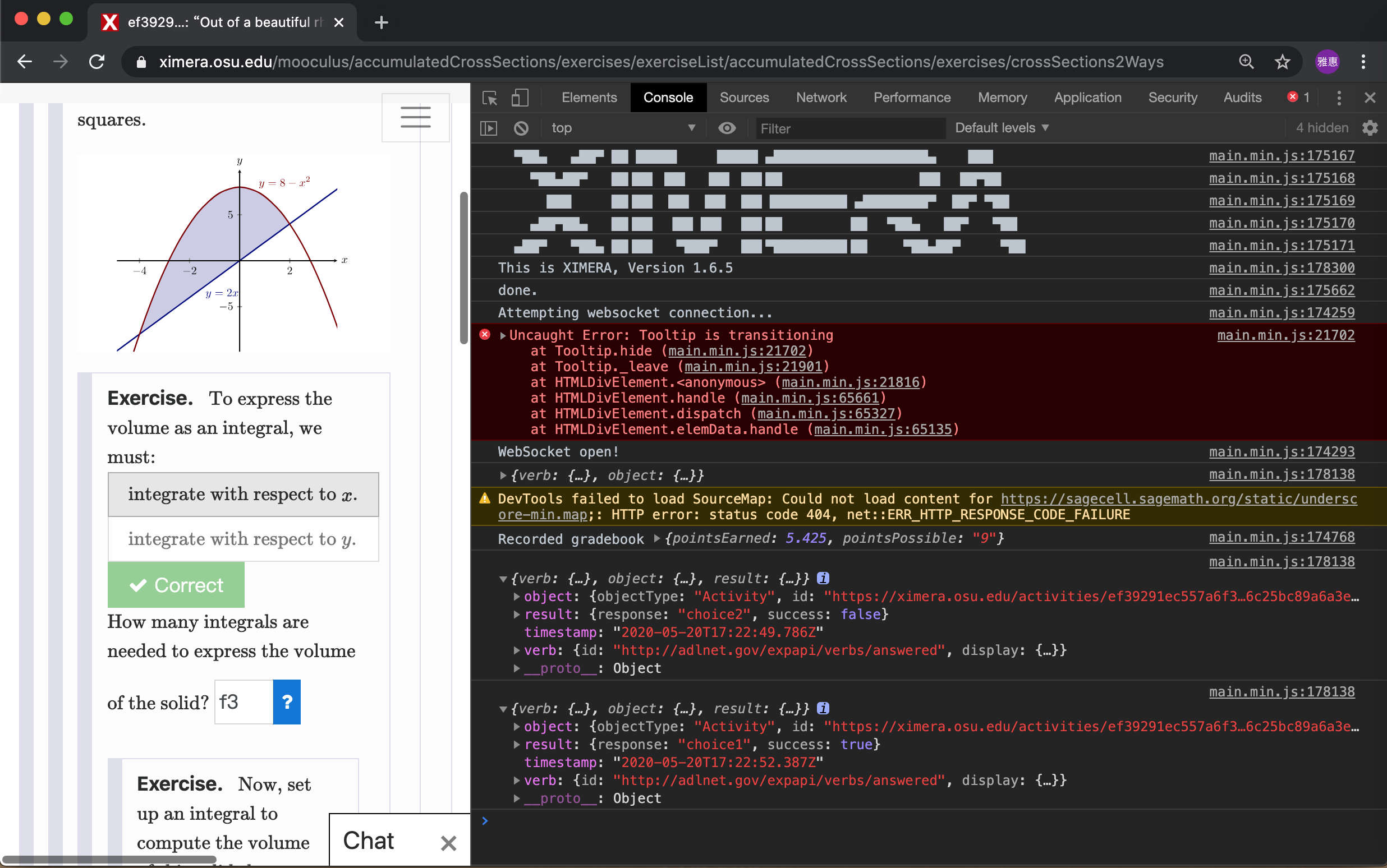 page will refresh if "?", check mark, is clicked. also a "failed" sign shown in the blue box ...
