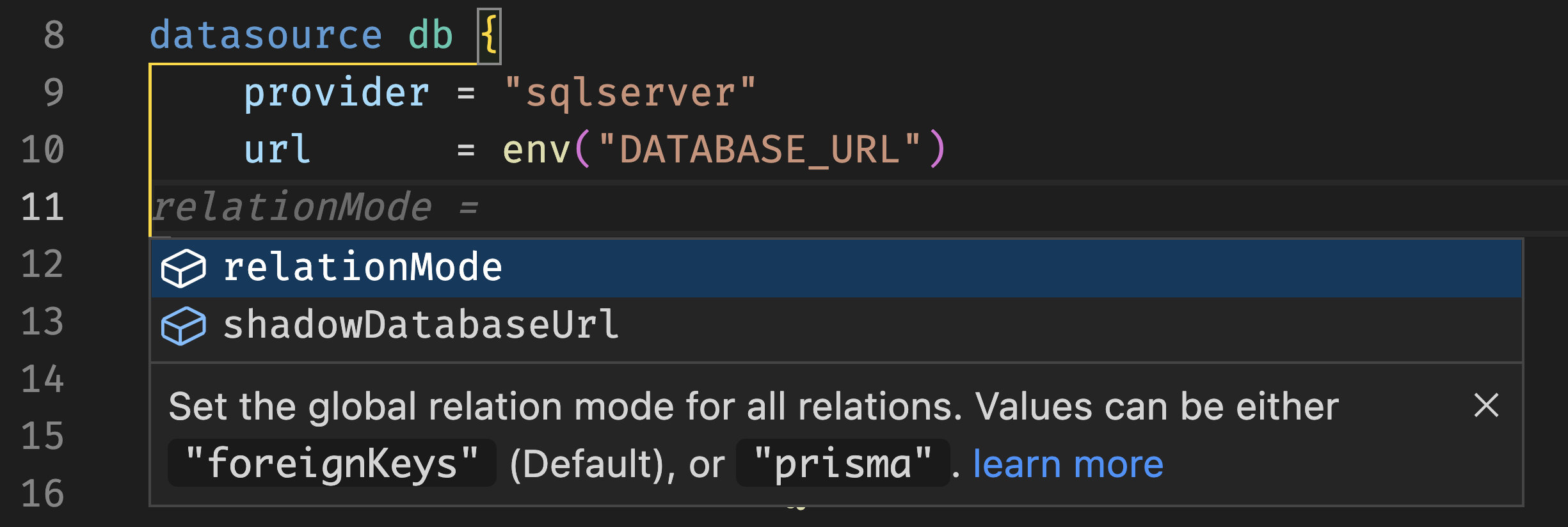 Completions: provided by engines break right at the start of a newline · Issue #17000 · prisma ...