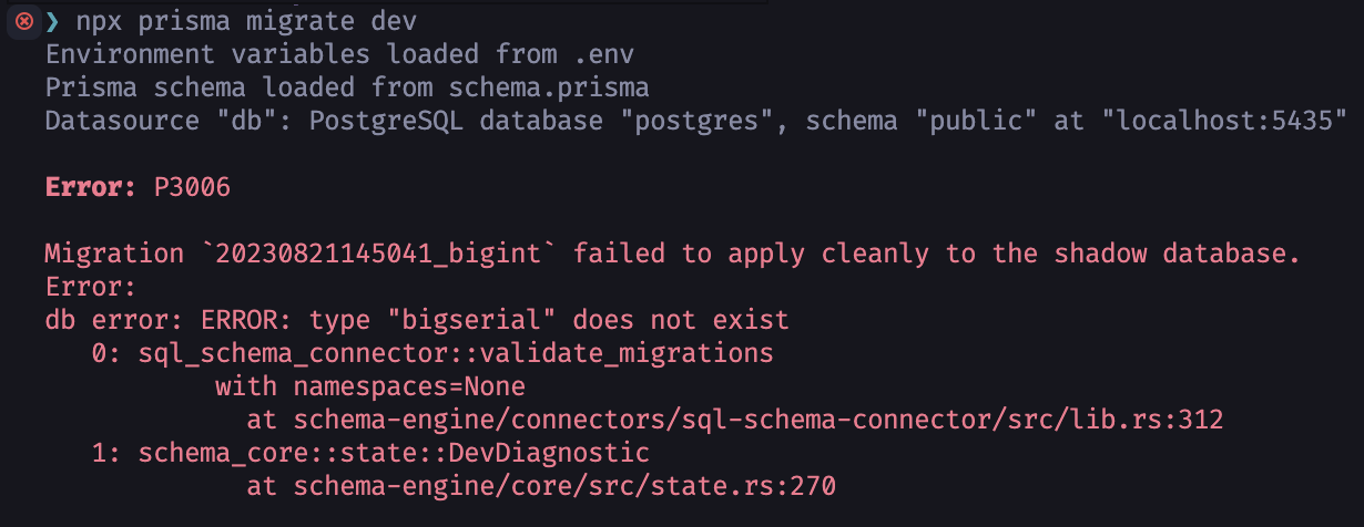 `alter Column Id Set Data Type Bigserial` Does Not Work On Postgresql · Issue 16825 · Prisma 