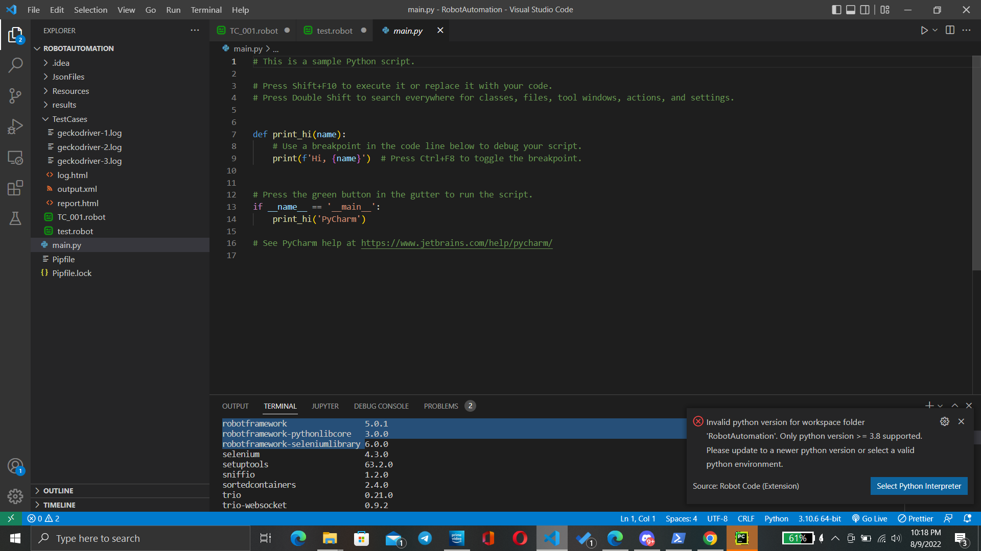 Not able to access Autocomplete and IntelliSense · Issue #71 · robotcodedev/robotcode · GitHub