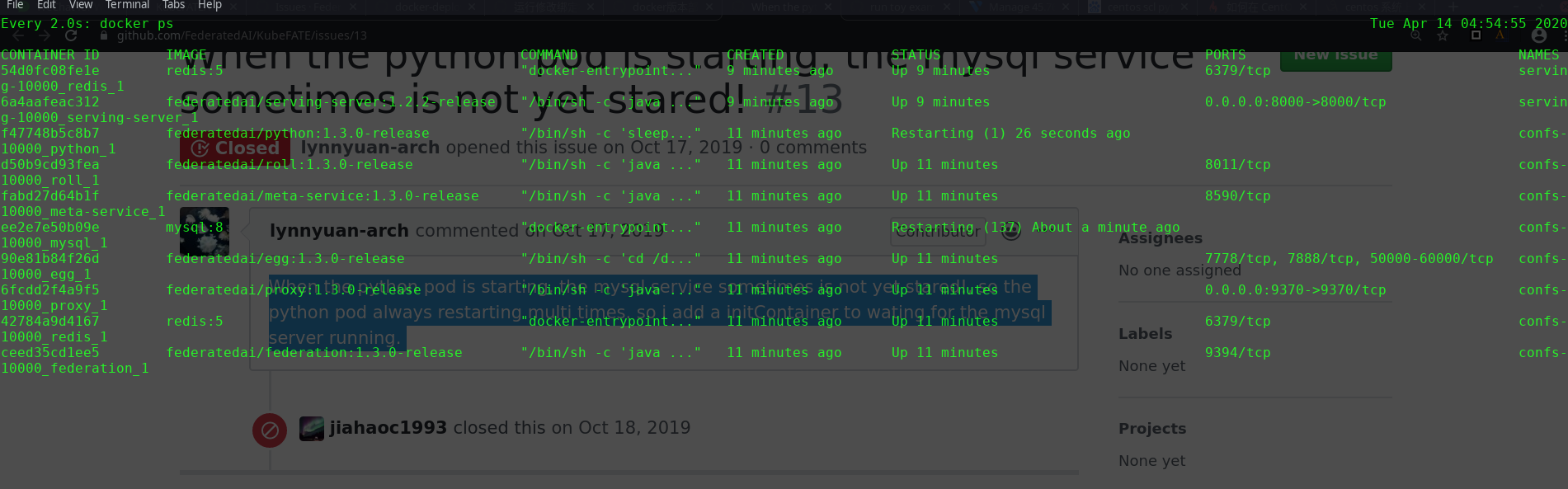 When The Python Pod Is Starting The Mysql Service Sometimes Is Not Yet Stared · Issue 13