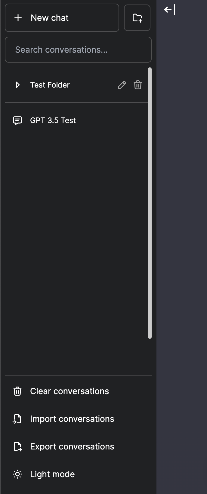 Sidebar scrollbar appears when you add a folder even if there is only one saved chat · Issue ...