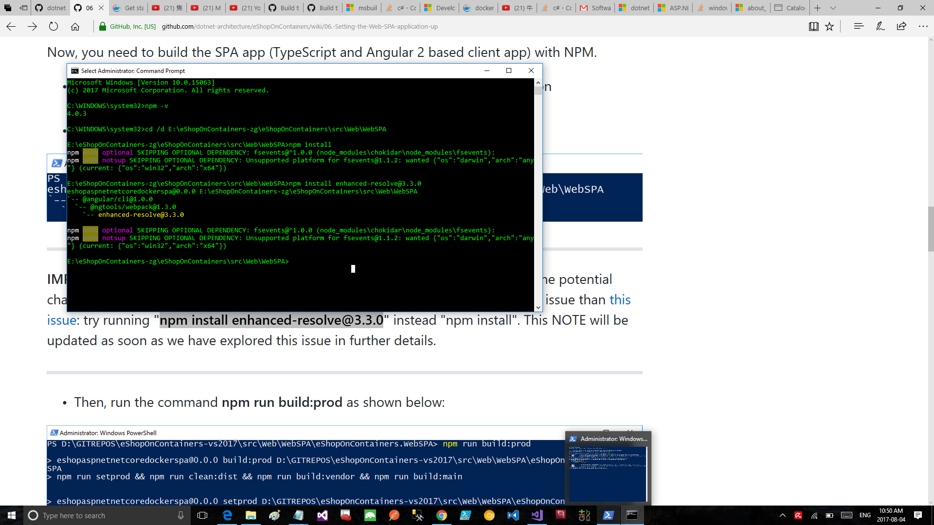 npm install --skip · Issue #256 · dotnet-architecture/eShopOnContainers · GitHub