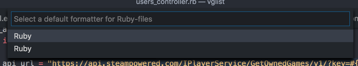 Include the extension that provides the formatter when choosing a ...