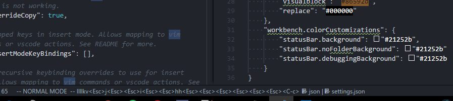Undo in Settings while changing vim.statusBarColors breaks the plugin · Issue #2025 · VSCodeVim ...