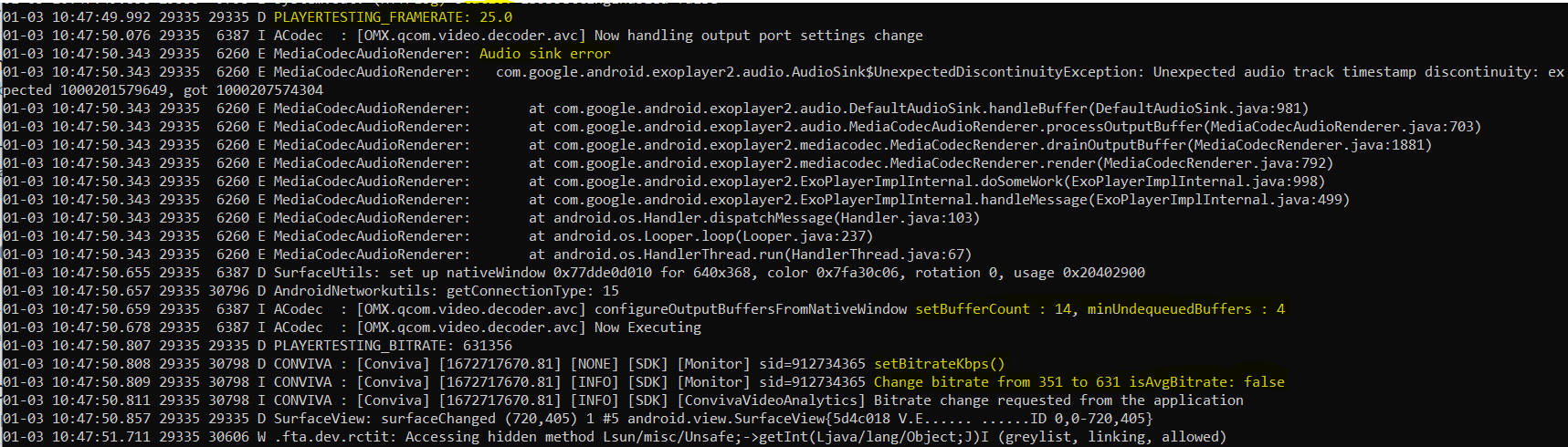 Audio Sink Error when change bitrate · Issue #10899 · google/ExoPlayer · GitHub