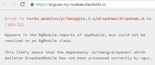 p-dropdown, p-calendar broken (Error: "[...] has not been processed correctly by ngcc") · Issue ...