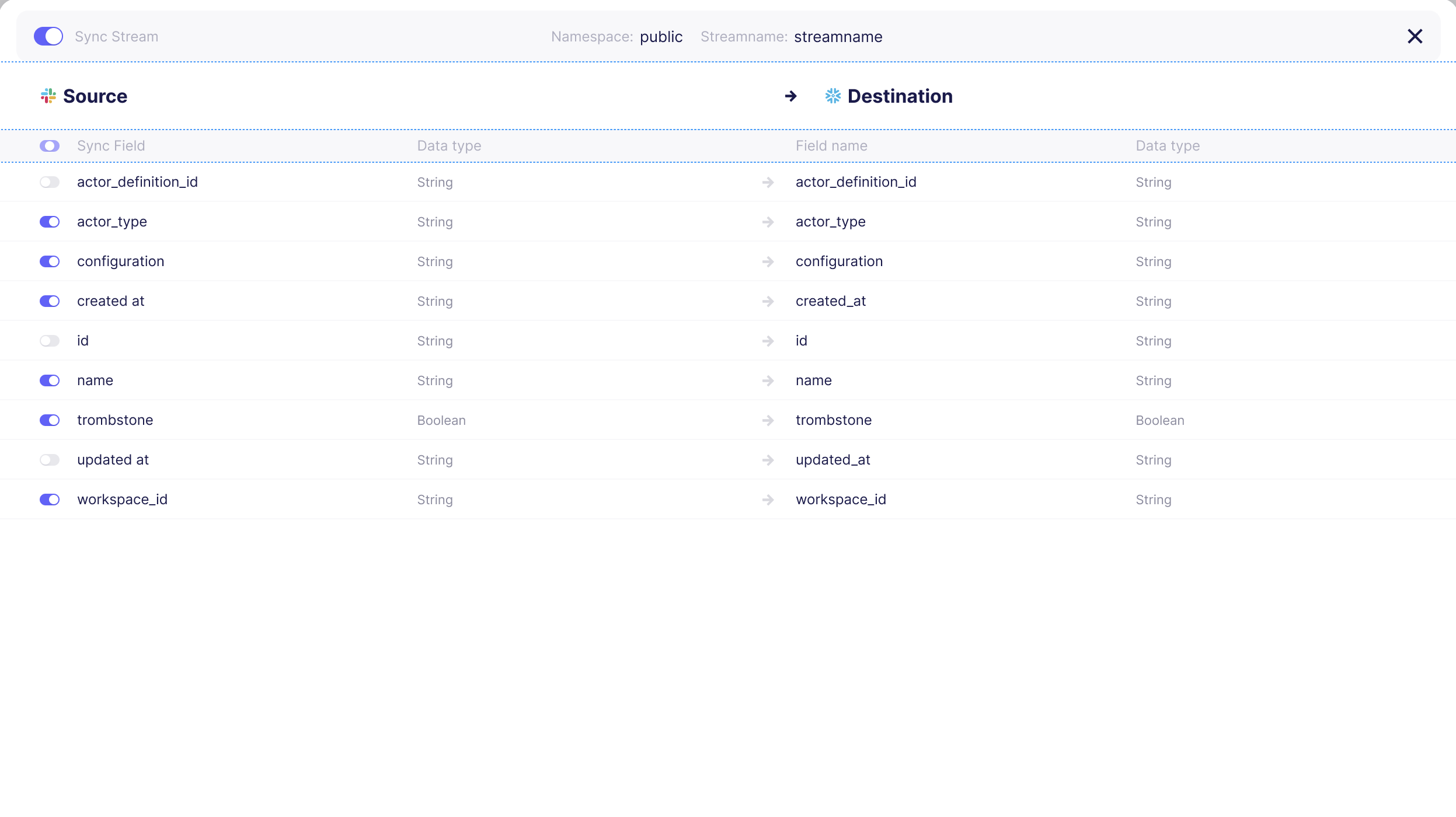 New Table Should Use Switches Instead Of Checkboxes · Issue 22429 · Airbytehq Airbyte · Github