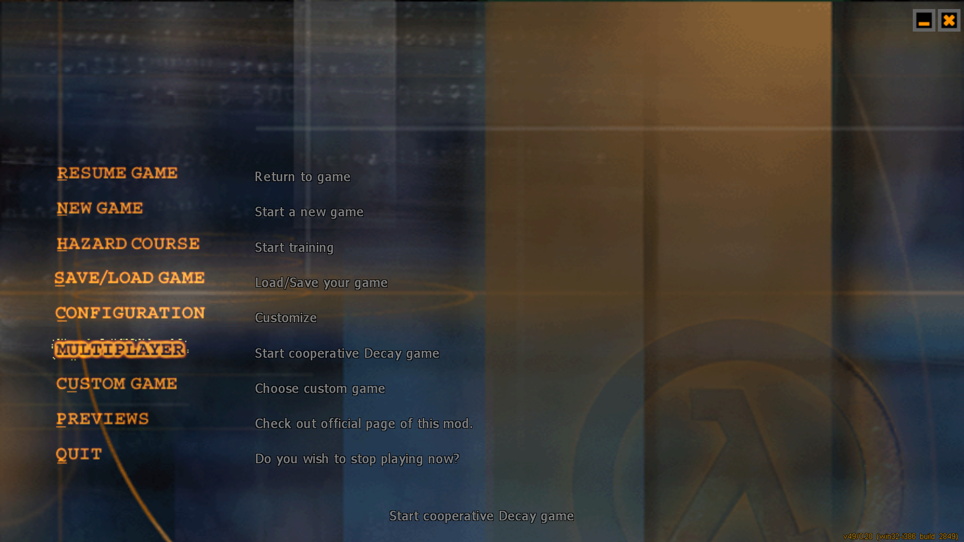 Menu sprite glitches for Decay · Issue #1222 · FWGS/xash3d-fwgs · GitHub