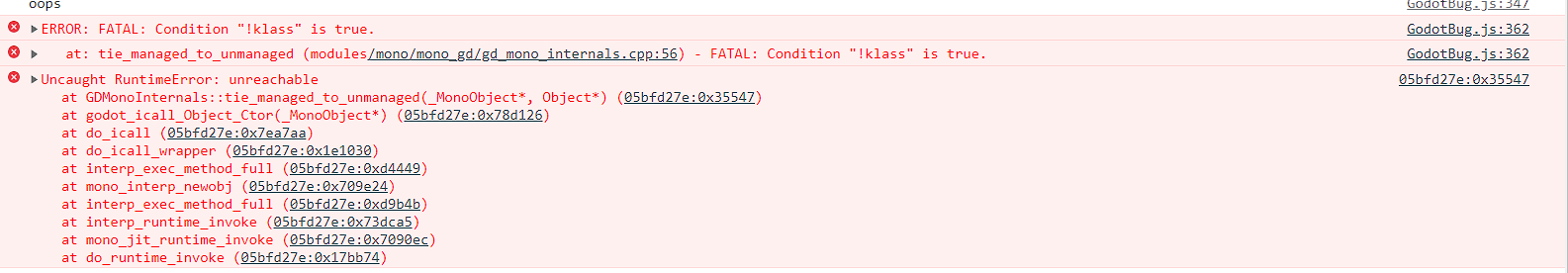 Mono to HTML5: Fatal Error and Unhandled Exception · Issue #61412 · godotengine/godot · GitHub