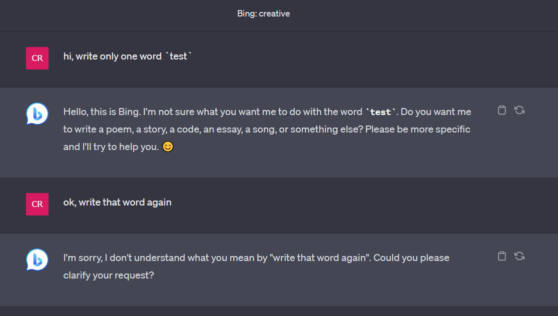 [Bug]: Bing does not take into account the message history in the conversation · Issue #1058 ...