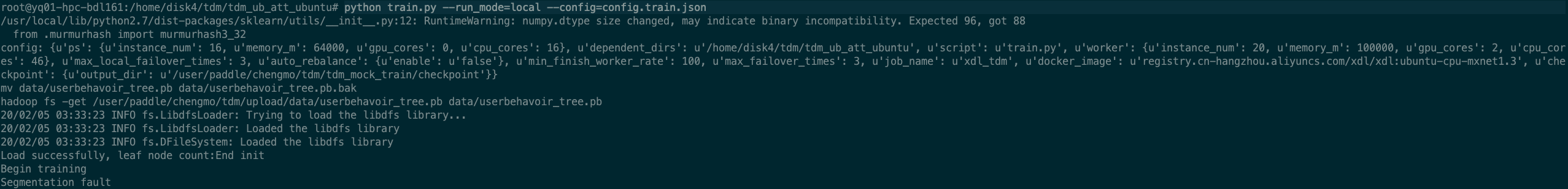 TDM严格按照文档，使用官方docker无法跑通 · Issue #325 · alibaba/x-deeplearning · GitHub