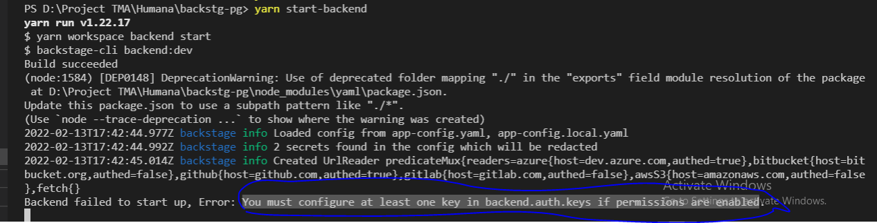 You Must Configure At Least One Key In Backendauthkeys If Permissions Are Enabled · Issue 