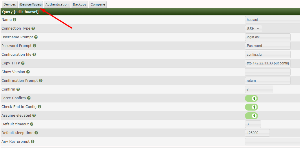 Fail to download backup configuration from switch but cacti logs saying uploading successfully ...